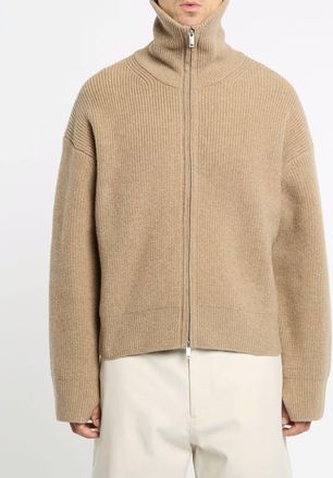 STUDIO NICHOLSON Ribbed Zip-Through Jacket - Beige