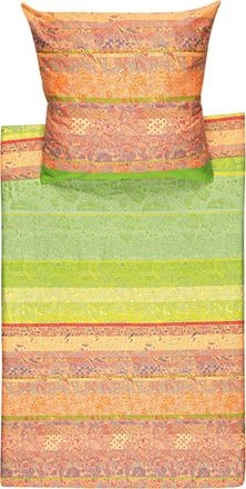 Bassetti Bettwäsche Montalcino V1 Feinsatin grün-pink-orange Größe 1x 135x200 cm + 1x 40x80 cm