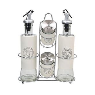 Tognana m&eacute;nag&egrave;re 4 pi&egrave;ces Bristol, acier-verre, beige