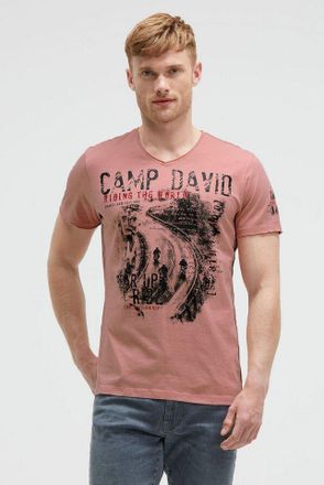 Camp David V-Shirt mit offenen Kanten