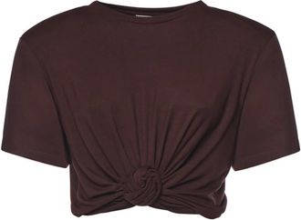 Magda Butrym Femme, Tops, Brun, Taille: 38 FR Knotted T-Shirt