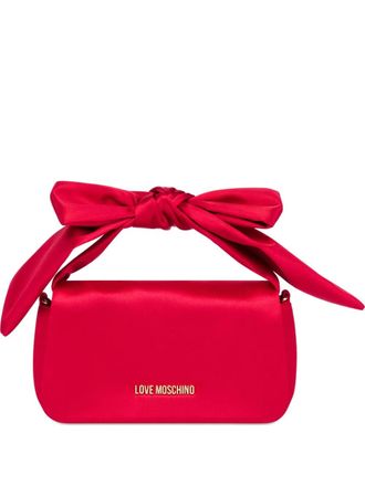 Love Moschino sac cabas &agrave; d&eacute;tail de cha&icirc;ne - Rouge