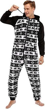 Generic Pyjama Homme Hiver Pyjama Polaire Homme Polaire Doux Manches Longues Col Cravate Tenue de Nuit Chaude pour Temps Froid