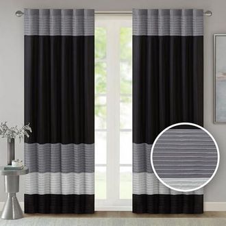 Madison Park Amherst Fensterpaneel, Polyoni, 50 x 84 cm, Schwarz Fensterplatte 50x84 schwarz