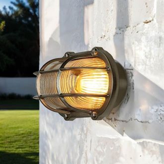 Licht-Erlebnisse Licht-erlebnisse - Wandlampe au&szlig;en Maritim IP64 aus Messing Bullauge