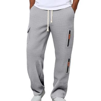 Generic Pantalon de surv&ecirc;tement pour homme - Pantalon cargo d&eacute;contract&eacute; &agrave; poches multiples - Pantalon de jogging avec cordon de serrage - Pantalon de jogging 