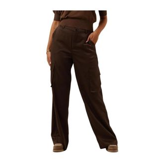 Minus Braune Wide Leg Cargo Hose - - Trousers - Damen - Braun - XL