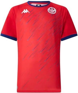 Kappa Maillot Mokibapre Pro Tunisie Rouge Homme (FR/ES, Alpha/Lettres, 3TG, Taille Normale, Taille Normale, Rouge)