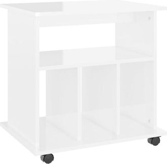 vidaXL Vidaxl - Rollschrank Hochglanz-Wei&szlig; 60x45x60 cm Holzwerkstoff
