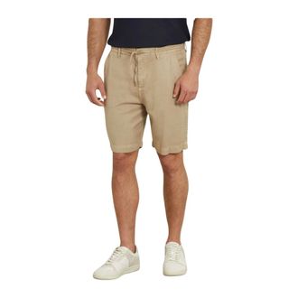 Guess Homme, Shorts, Beige, Taille: W36 Short Droit en Lyocell - Beige Patch&eacute;
