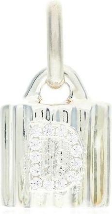 Uno De 50 Charme plaqué argent en forme de cadenas avec une lettre en Topazee D