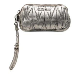 Miu Miu Pre-owned Cuir trousses-de-toilette - Femme - Pre-owned - Gris - Taille: ONE Size