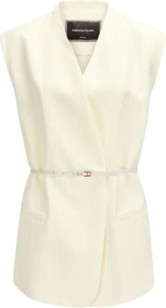 Fabiana Filippi Femme, Blouses et Chemises, Beige, Taille: 46 FR Belted Jacket