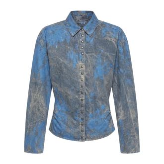 Diesel De-Plazy-Fsj1 Shirt - Femme - Blouses et Chemises - Bleu - Taille: 36 FR