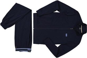 HUGO BOSS Herren Jacke blau Jersey-Baumwolle unifarben