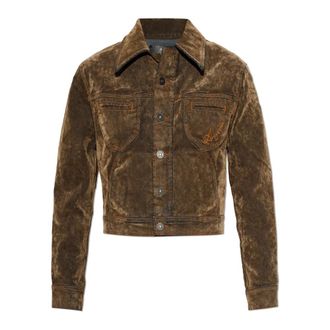 Amiri Femme, Vestes, Brun, Taille: 36 FR Veste en jean Chateau Crest