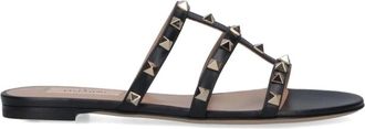 Valentino Garavani Femme, Chaussures, Noir, Taille: 37 1/2 EU Rockstud Flat Slide