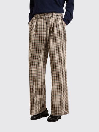 Woolrich Weit geschnittene Hose aus Wollmischung mit Karomuster und Bundfalten
