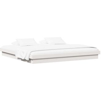 vidaXL vidaXL Cadre de lit Blanc 200 x 200 cm Pin massif