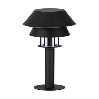 Eglo Borne lumineuse Chiappera, potelet &eacute;clairage ext&eacute;rieur pour chemin, jardin et terrasse, luminaire dext&eacute;rieur en m&eacute;tal noir et verre transparent, lampe