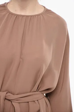 Super Blond Midikleid aus Seide mit G&uuml;rtel Super Blond