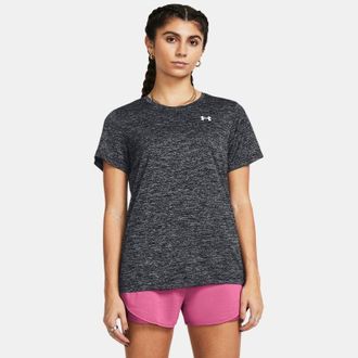 Under Armour Tech Twist Kurzarm-Oberteil für Damen Schwarz / Weiß XXL