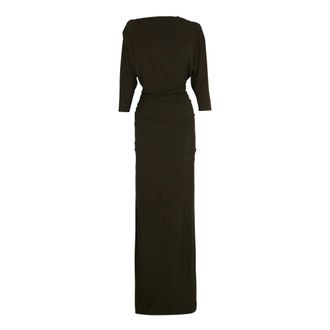 Cortana Anghela- gerafftes dunkelgr&uuml;nes Kleid - - Dresses - Damen - Gr&uuml;n - 2XS