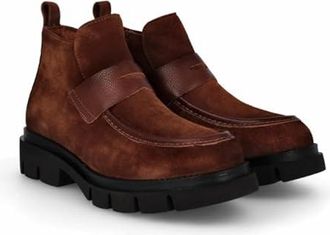 Lince Lince Bottines &agrave; fermeture &eacute;clair en cuir confortable | Semelle en caoutchouc | Semelle int&eacute;rieure en gel | I52302 | Fabriqu&eacute;es en Espagne, Cuir cro&ucirc;t