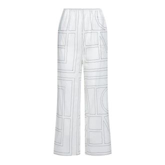 Toteme Femme, Pantalons, Blanc, Taille: 36 FR Pantalon Pyjama Blanc avec Monogramme