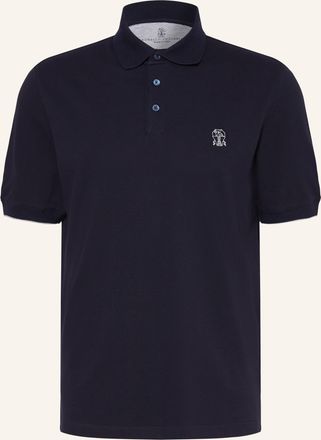 Brunello Cucinelli Brunello Cucinelli Piqu&eacute;-Poloshirt blau