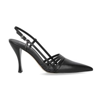 Michael Kors Schwarze Leder Cut-Out Slingback-Pumps - - Shoes - Damen - Schwarzk - 35 1/2 EU