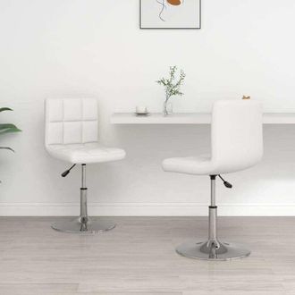 vidaXL Esszimmerst&uuml;hle 2 Stk. Wei&szlig; Kunstleder Vidaxl