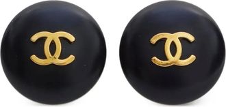 Chanel 1995 CC Ohrclips - Schwarz