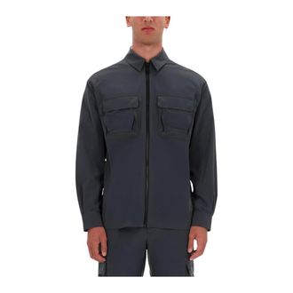 Versace Jeans Couture Utility-Hemdjacke mit Rei&szlig;verschluss - - Jackets - Herren - Grau - M