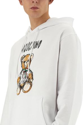 Moschino Teddy Print Cotton Sweatshirt - White