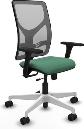 Piqueras y Crespo PC-Stuhl aus blauem Netzstoff, mit 3D-Armlehnen, h&ouml;henverstellbare Lendenwirbelst&uuml;tze, ausgestattet mit Syncro/Traslack und Schneideschaum, mit Rollen