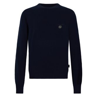 Philipp Plein Pull Col Rond Love - Homme - Pulls - Bleu - Taille: L