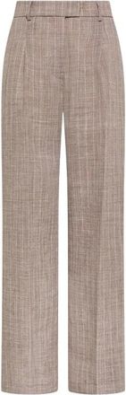 Seventy Femme, Pantalons, Beige, Taille: 36 FR Pantalon ray&eacute; en m&eacute;lange de lin