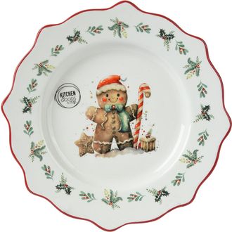 Kaemingk Frühstücksteller Keramik 20cm - Teller mit Weihnachtsmotiv - Weihnachtsgeschirr Weihnachtsteller - Geschirr für Weihnachten - Frühstücksgeschirr Esste