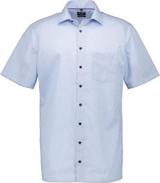 Olymp Herren Kurzarmhemd blau Baumwolle