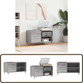 vidaXL Plattenschrank Grau Sonoma 85x38x48 cm Holzwerkstoff - Plattenregal - Schallplattenregale - Vinyl Regal - Musik Regalschrank - Wohnzimmer Dekoration