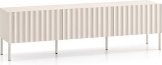 Selsey TV Schrank Lowboard Board Sideboard Fernsehtisch Fernsehschrank 170 cm Mit Gerillten Fronten Soft Close Stehend Hellbeige Derriva