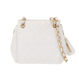 Chanel White Quilted Leather Shoulder Bag