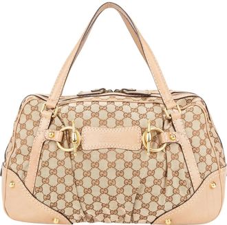 Gucci Crossbody Bags - Gucci GG Monogram Horsebit Handbag - Gr. unisize - in Braun - f&uuml;r Damen