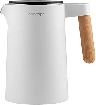 Concept Hausgeräte Hausgeräte RK3300 Bouilloire en acier inoxydable SALT & PEPPER Blanc 1,5 l