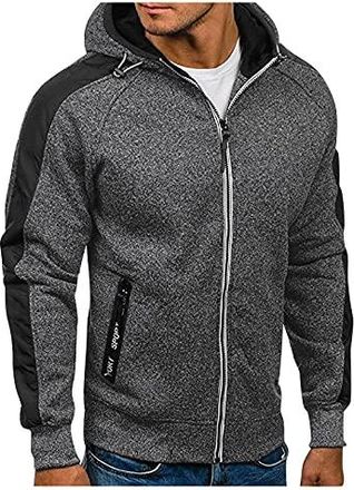 Generic Veste de surv&ecirc;tement pour homme - Veste de mi-saison - Veste &agrave; capuche - Hoodie basique - Fermeture &eacute;clair - Oversize - Sweatshirt - Sweat &agrave; capuche -