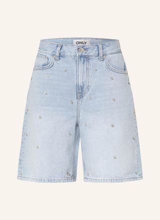 Only Shorts Mit Schmucksteinen blau