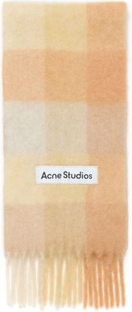 Acne Studios Karierter Schal mit Logo-Applikation - Nude