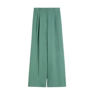 Max Mara Femme, Pantalons, Vert, Taille: 38 FR Veliero Wide Pantalons