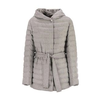 Herno Femme, Vestes, Gris, Taille: 40 FR Veste en duvet en soie et cachemire